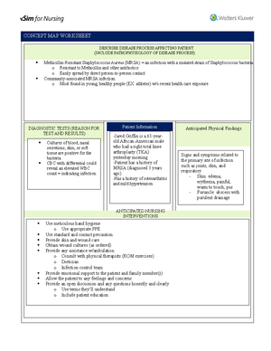 VSIM Packet Kenneth Bronson - CONCEPT MAP WORKSHEET DESCRIBE DISEASE ...