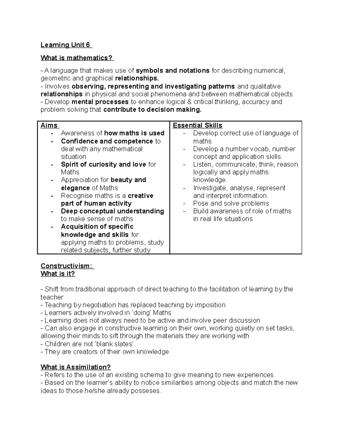 Learning Unit 6 - Summary Inclusive Education - Learning Unit 6 What is ...