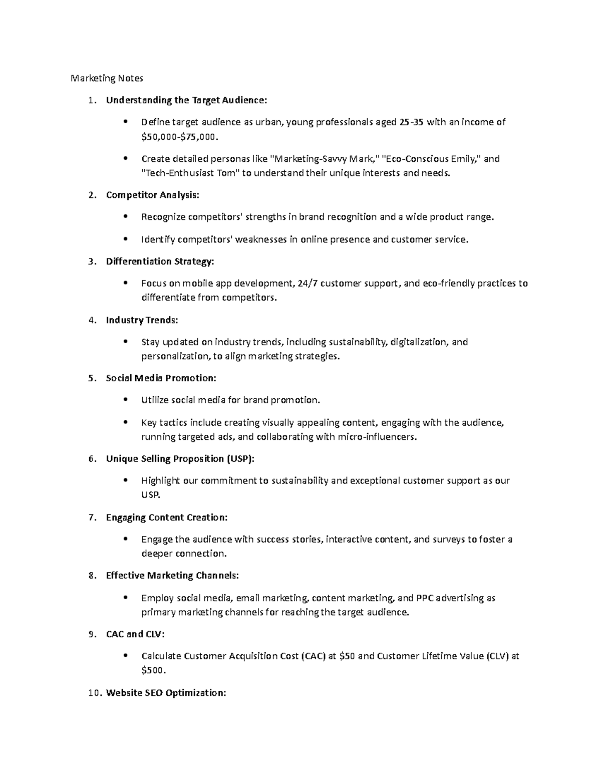 Marketing Notes - Understanding the Target Audience: Define target ...