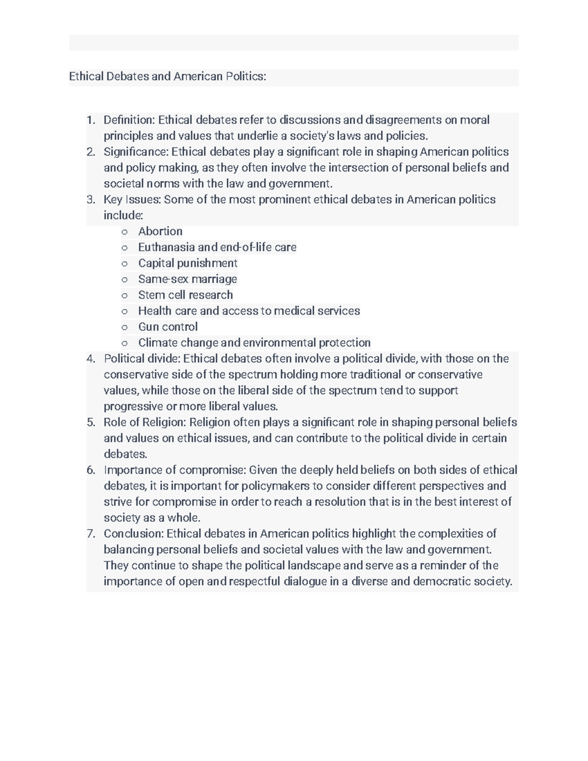 Ethical Debates In America Overview - Ethical Debates and American ...