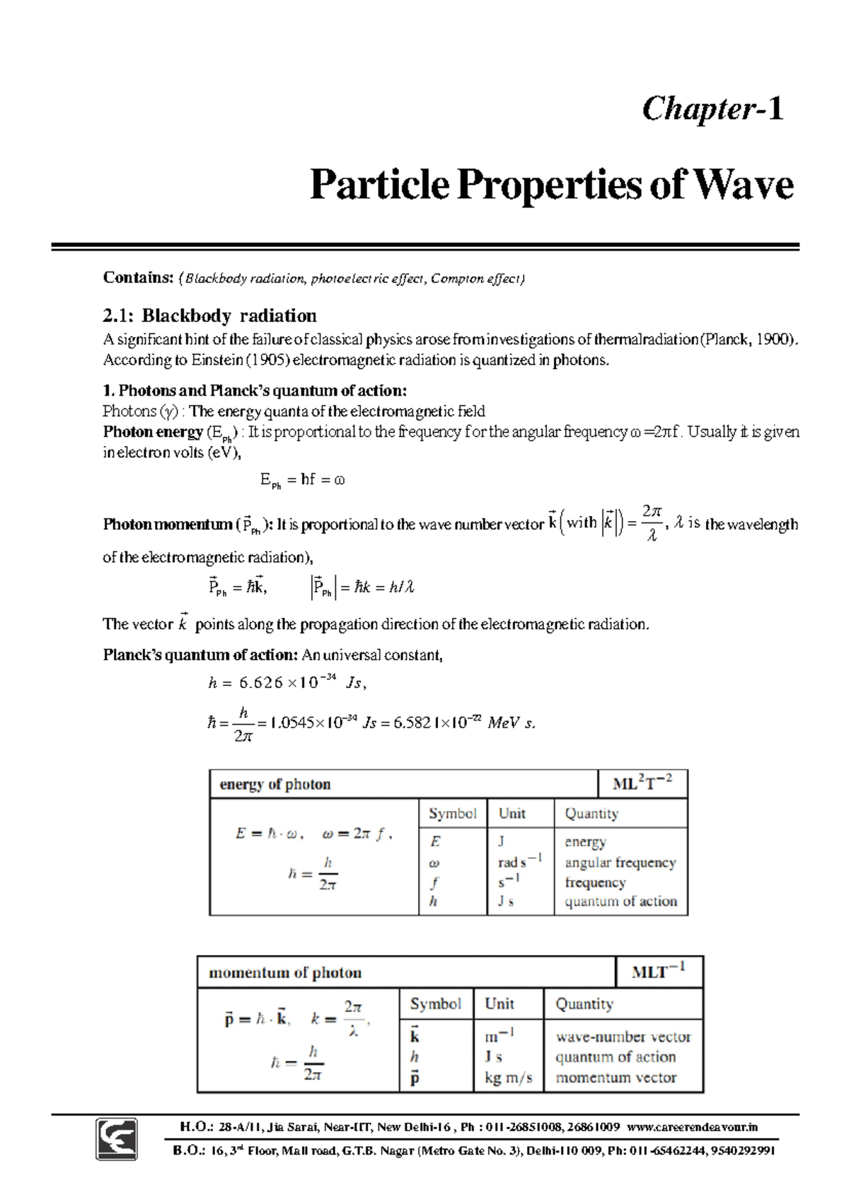 Modern-Physics - particle properties of wave - H.: 28-A/11, Jia Sarai, Near-IIT, New Delhi-16 ...