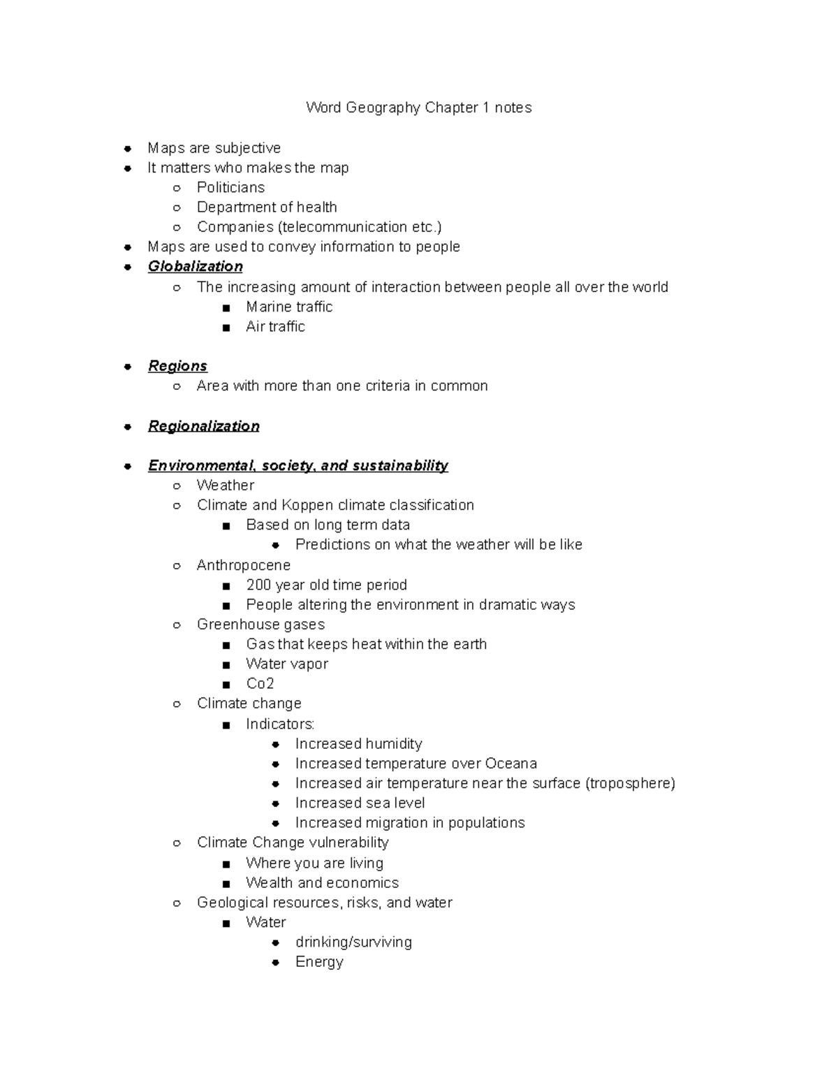 Word Geography Chapter 1 notes - Word Geography Chapter 1 notes Maps ...