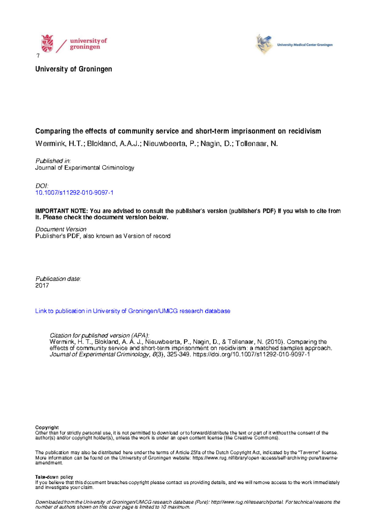 2017-Wermink H-Comparing - 7 University of Groningen Comparing the ...