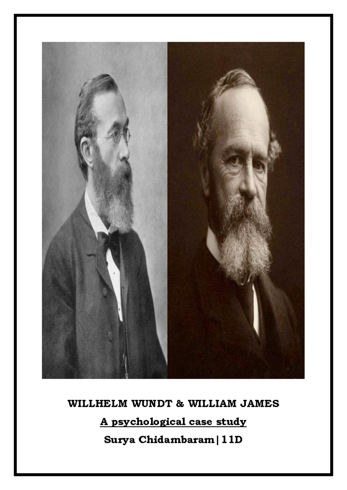 Psychology Project - asdas - WILLHELM WUNDT & WILLIAM JAMES A ...