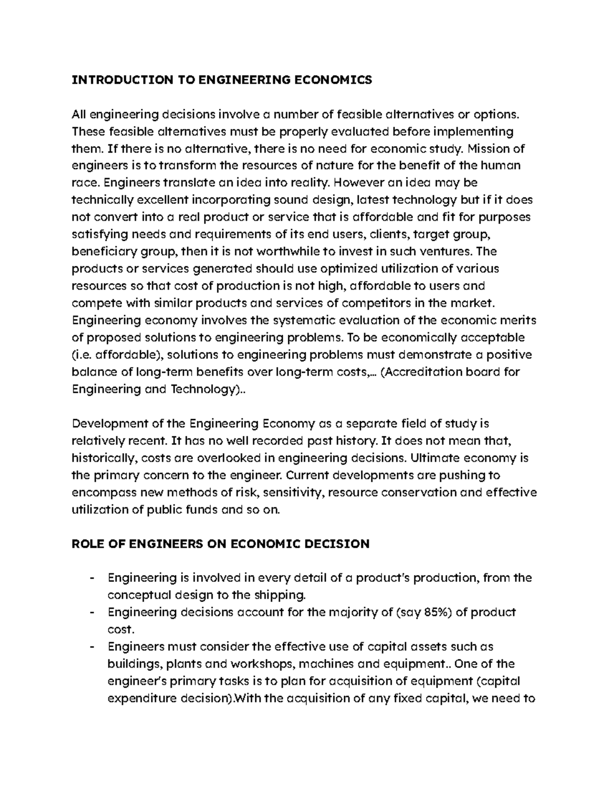 Engr Economics - Introduction to Engineering Economy - INTRODUCTION TO ...