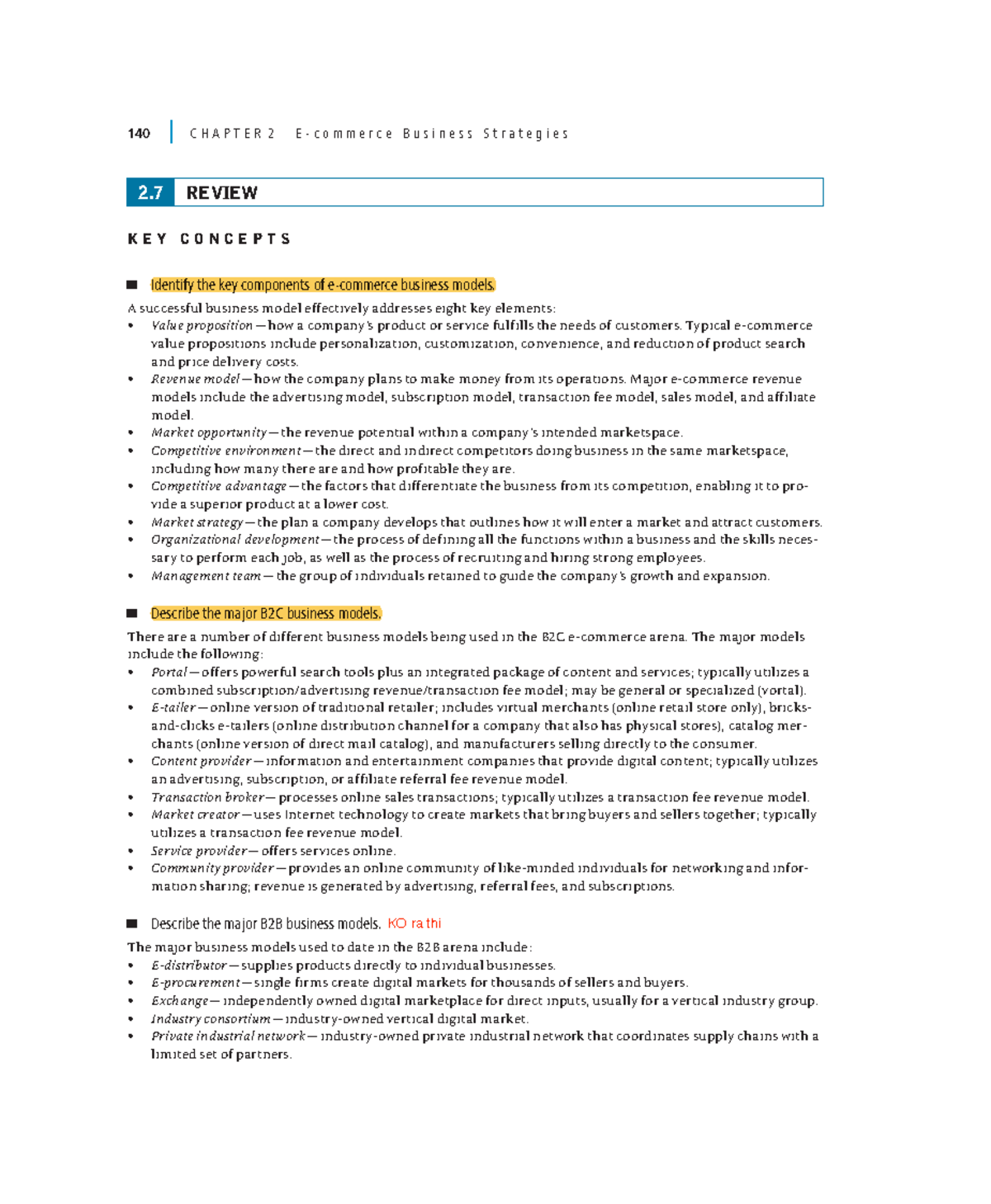 Midterm Review Ec 140 C H A P T E R 2 E C O M M E R C E B U S I N E S S S T R A T E G I E S