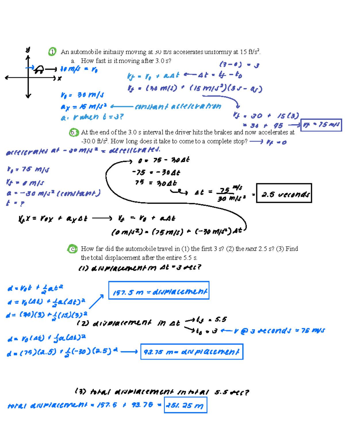 1d kinematics summary - Topic: 1D Kinematics Worksheet An automobile ...