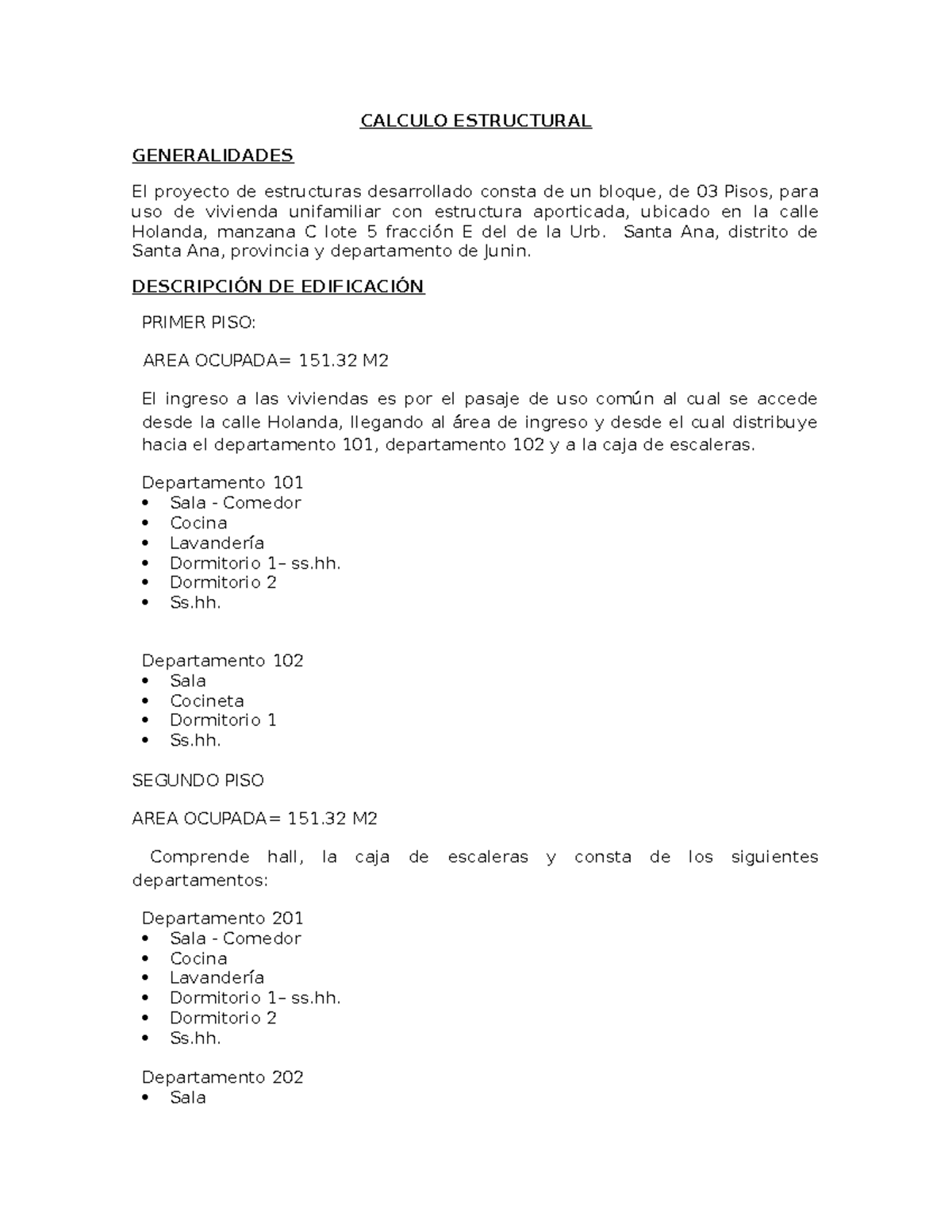 Calculo Estructural - CALCULO ESTRUCTURAL GENERALIDADES El proyecto de ...