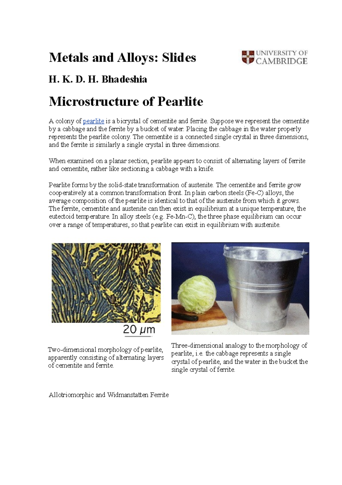 Metals and Alloys - Rangkuman Materi - Metals and Alloys: Slides H. K ...