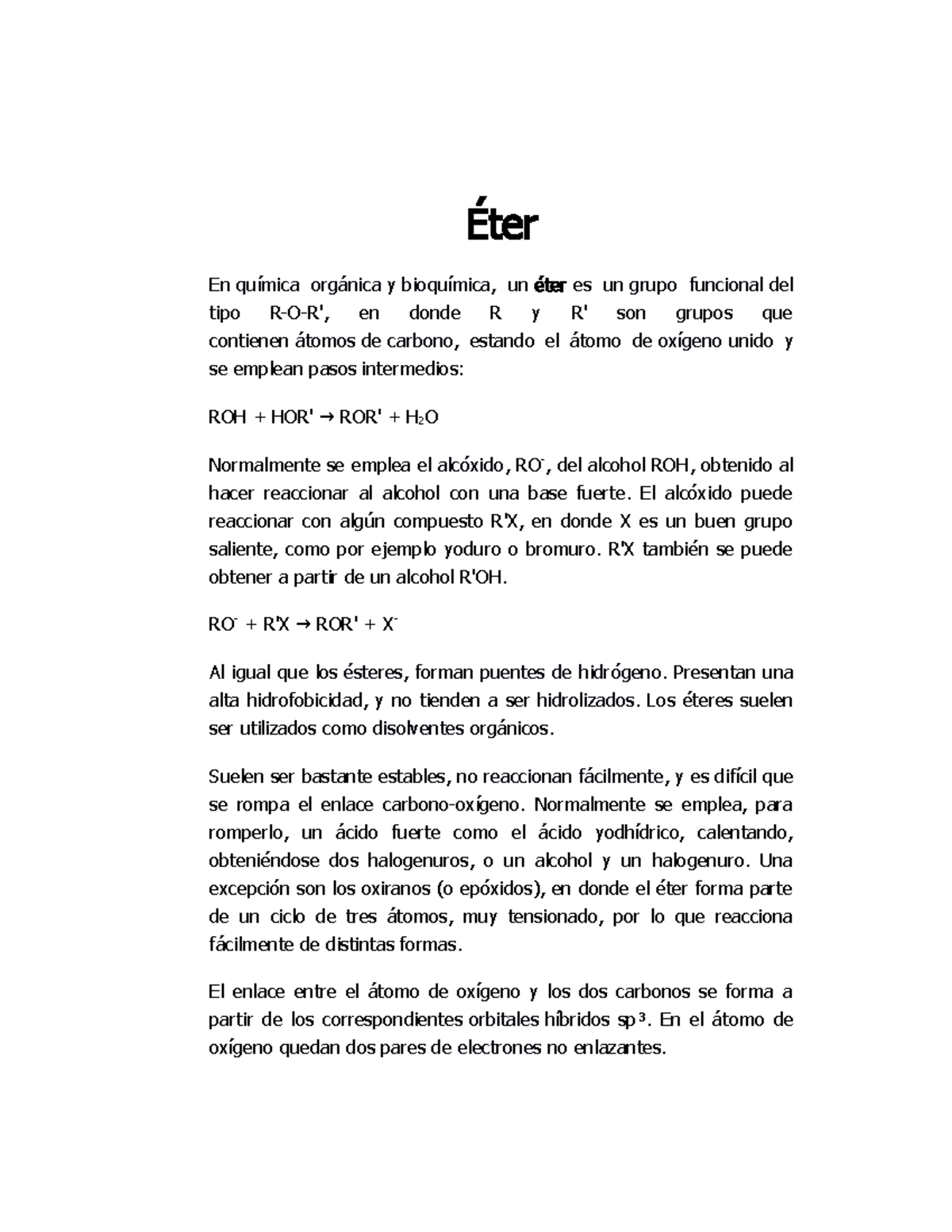Éter trabajos - En química orgánica y bioquímica, un éter es un grupo ...