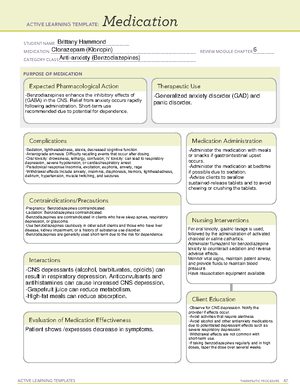 Clozapine Done - ATI - ACTIVE LEARNING TEMPLATES TherapeuTic procedure ...