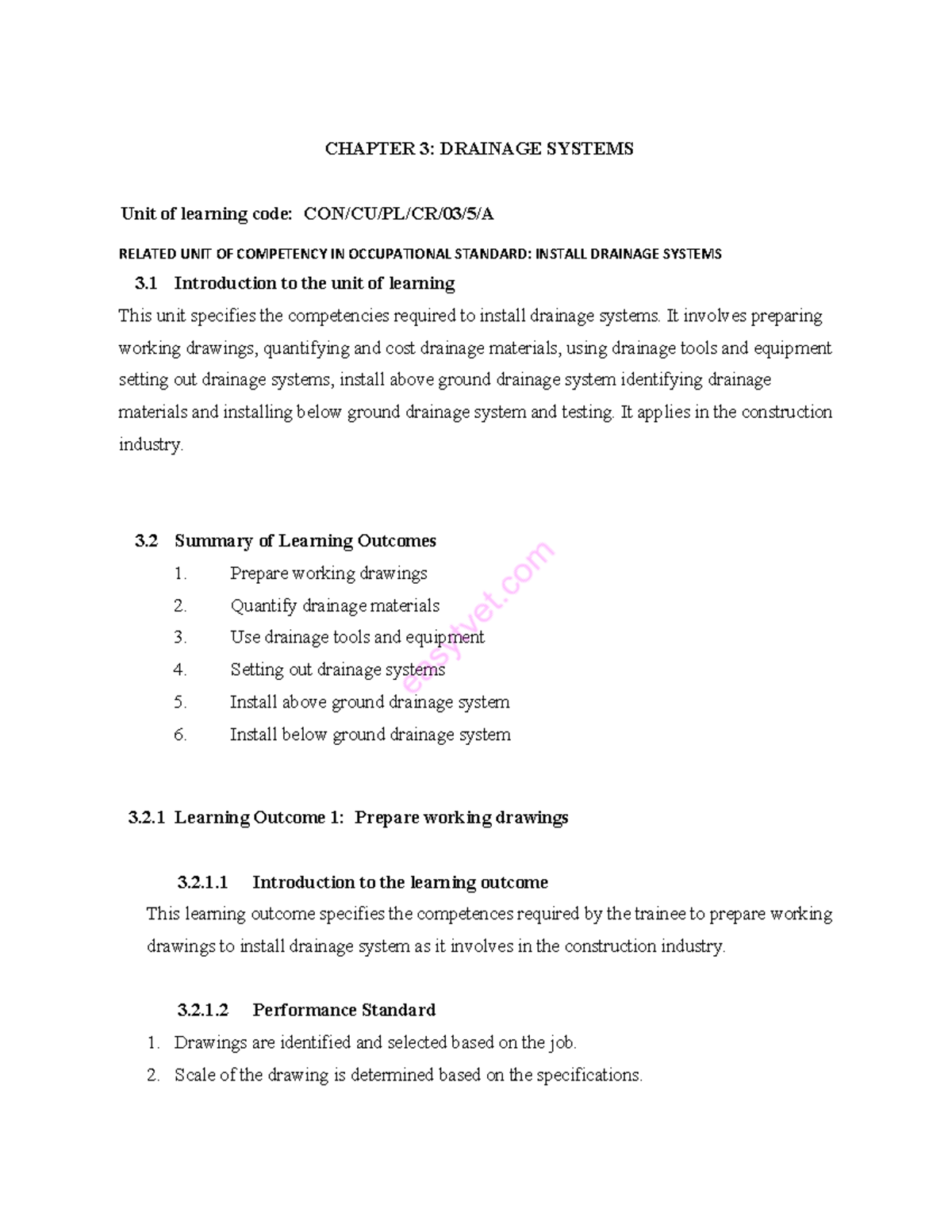 Install drainages - NOTES FOR PLUMBING LEVEL 5 - CHAPTER 3: DRAINAGE ...