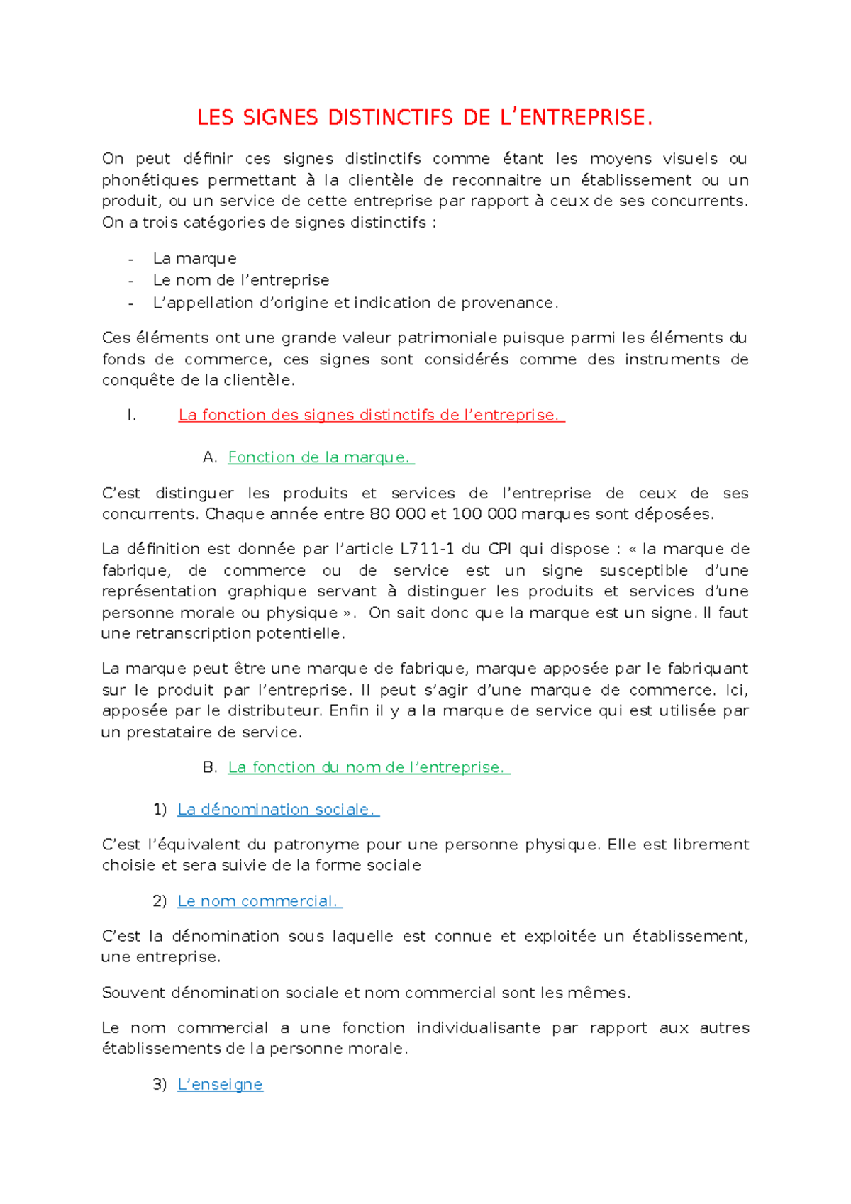 LES Signes Distinctifs DE L’ Entreprise - LES SIGNES DISTINCTIFS DE On ...