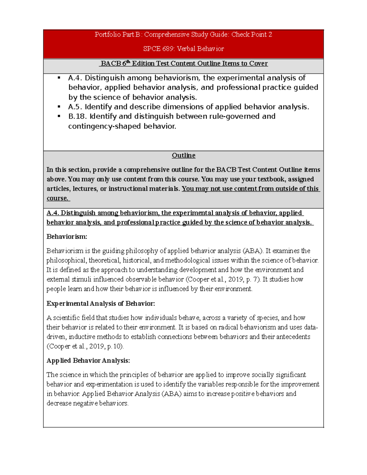 Portfolio Part B Study Guide 2 - Portfolio Part B: Comprehensive Study ...