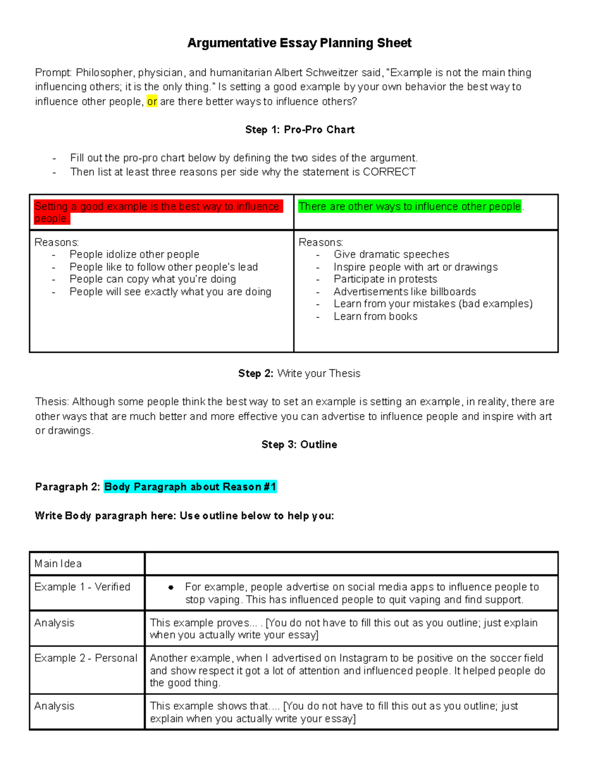 Copy of Period 4 - Bring to your Test - Argumentative Essay Planning ...