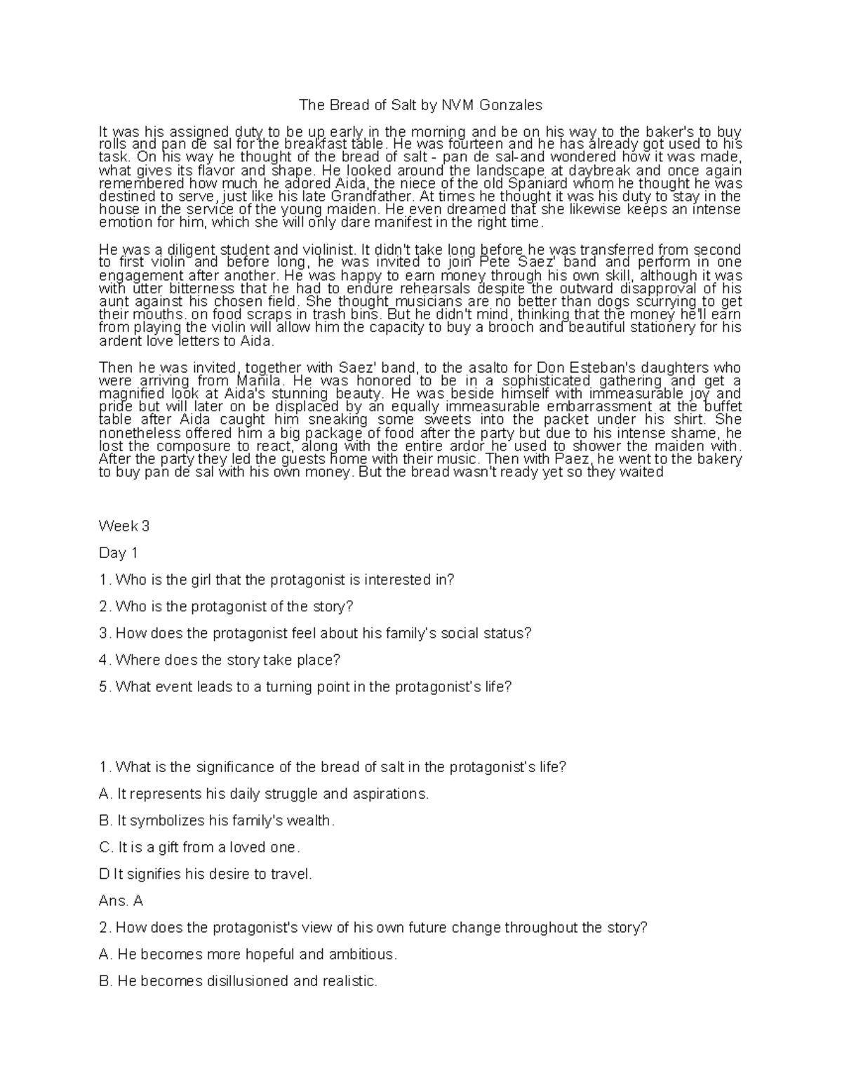 The Bread of Sa-WPS Office - The Bread of Salt by NVM Gonzales It was ...