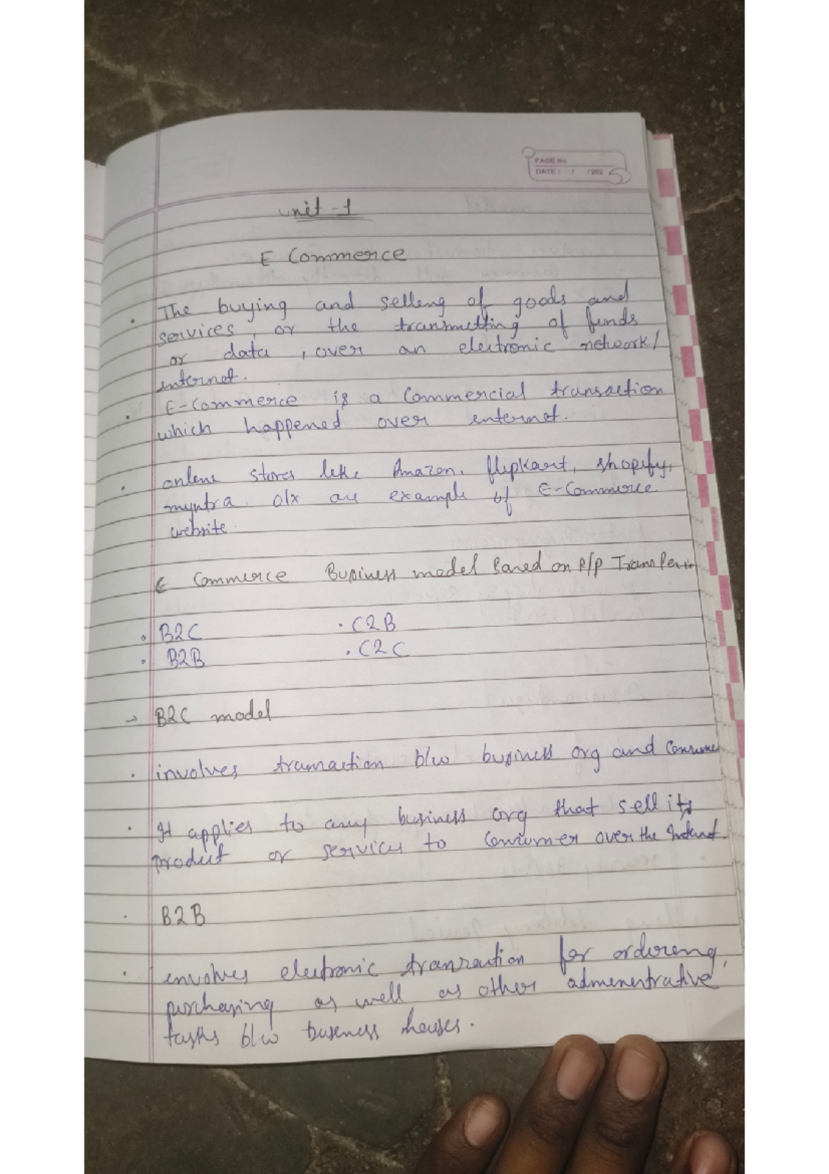 AI notes nk - PAGE No DATE: 202 5 unit 1 E Commerce The buying and ...