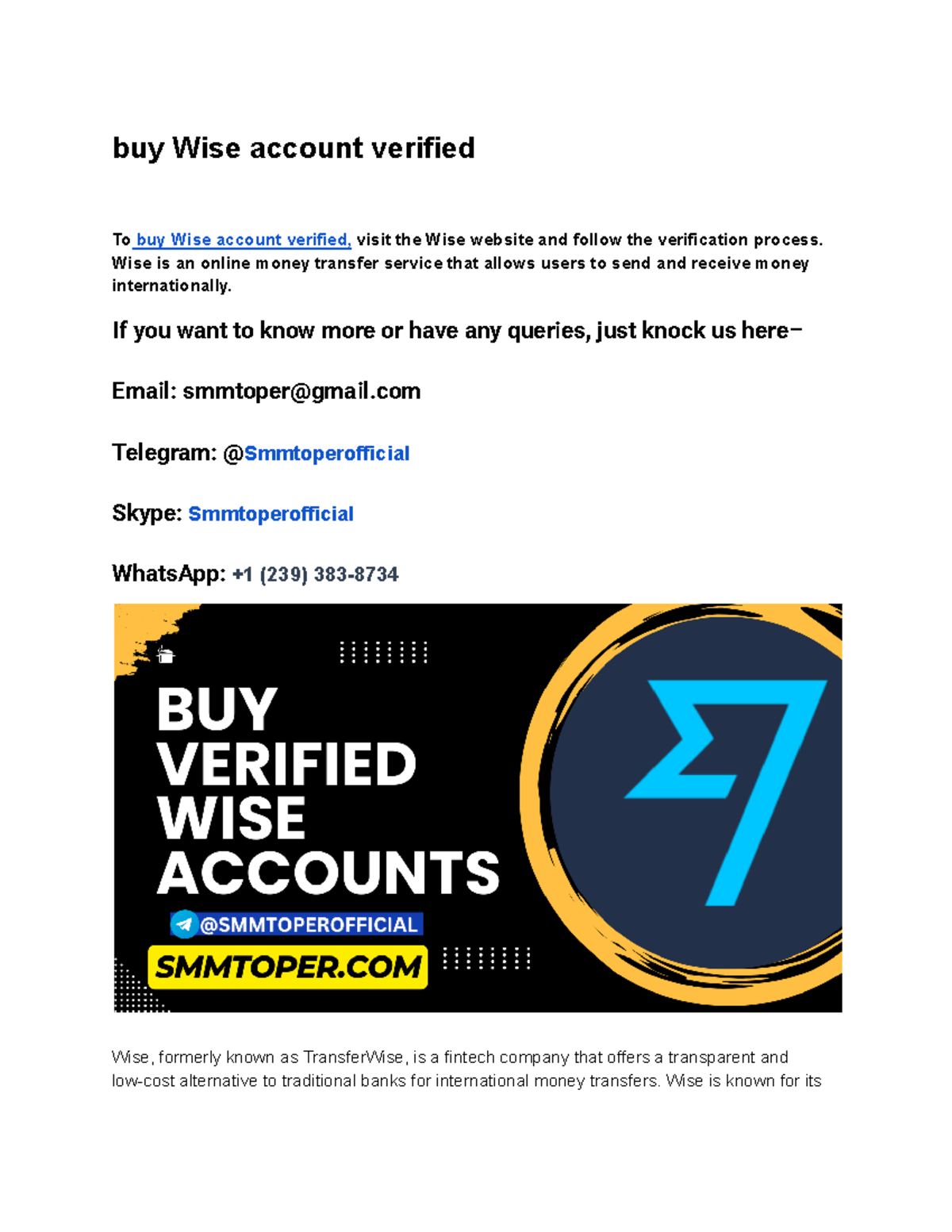 Buy Wise account verified - Wise is an online money transfer service ...