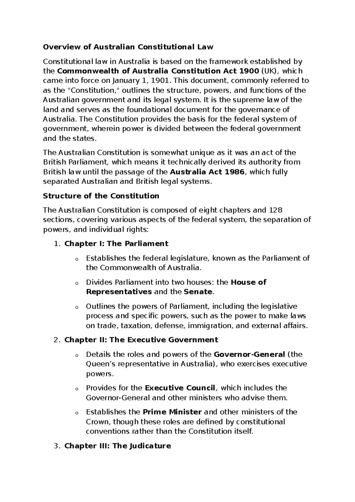 Overview of Australian Constitutional Law - Overview of Australian ...
