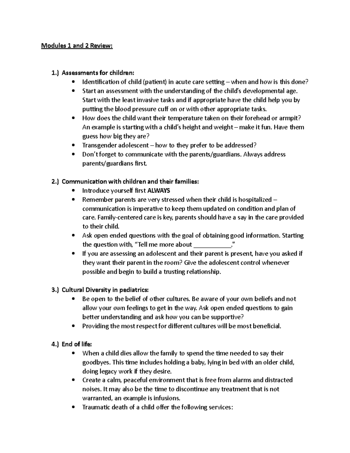 Modules 1 and 2 Review - study guide - Modules 1 and 2 Review: 1 ...