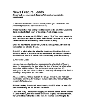 Broadcast stories - examples - Broadcast Stories (Professor Gretchen ...