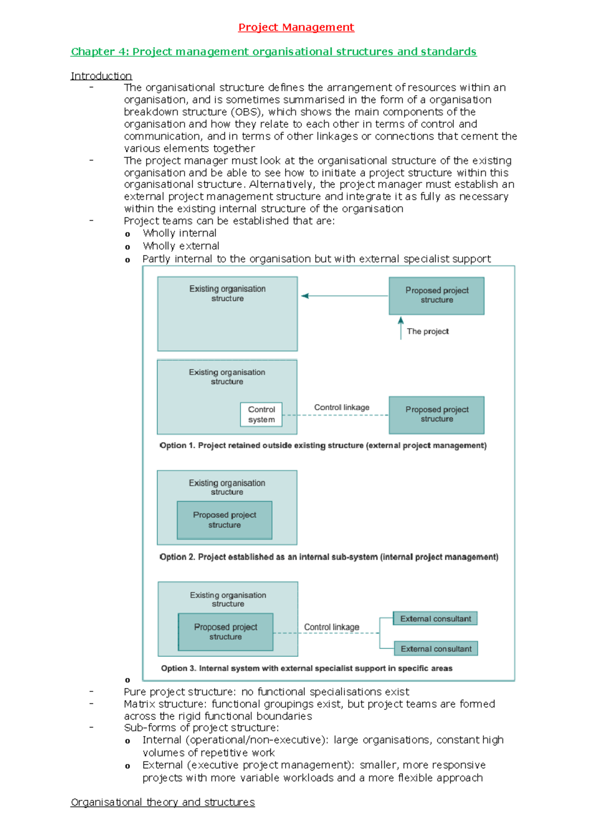 Ch4 Project management organisational structures and standards ...