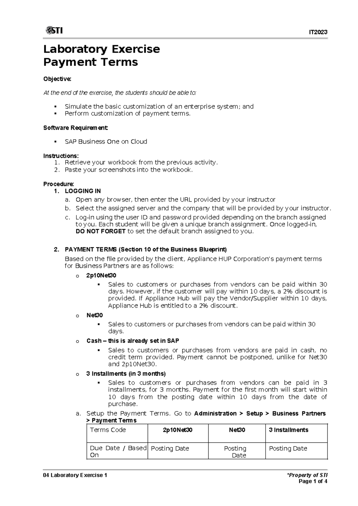 Advance systems Integration 04 Laboratory Exercise 1 - 04 Laboratory ...