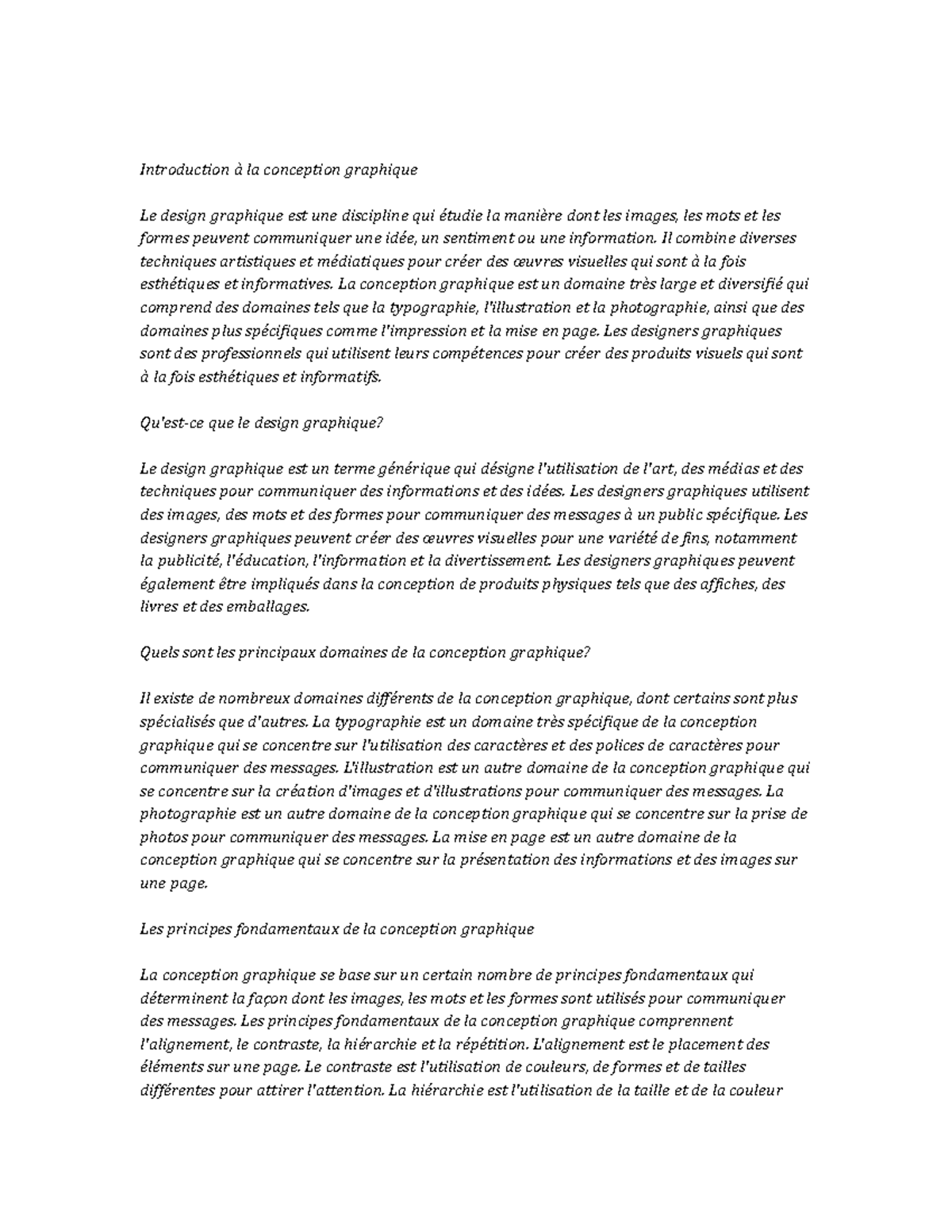 Graphic Design Study Notes - Introduction à la conception graphique Le ...