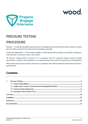 MS.481.016 REV02 CODE3 Method Statement FOR Pressure Testing - Risk ...