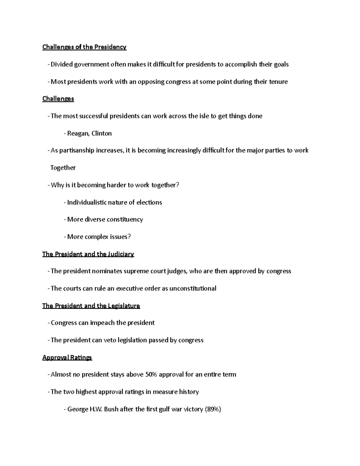 U S Government 9B Lecture Notes Challenges Of The Presidency Divided Government Often u-s-government-9b-lecture-notes-challenges-of-the-presidency-divided-government-often