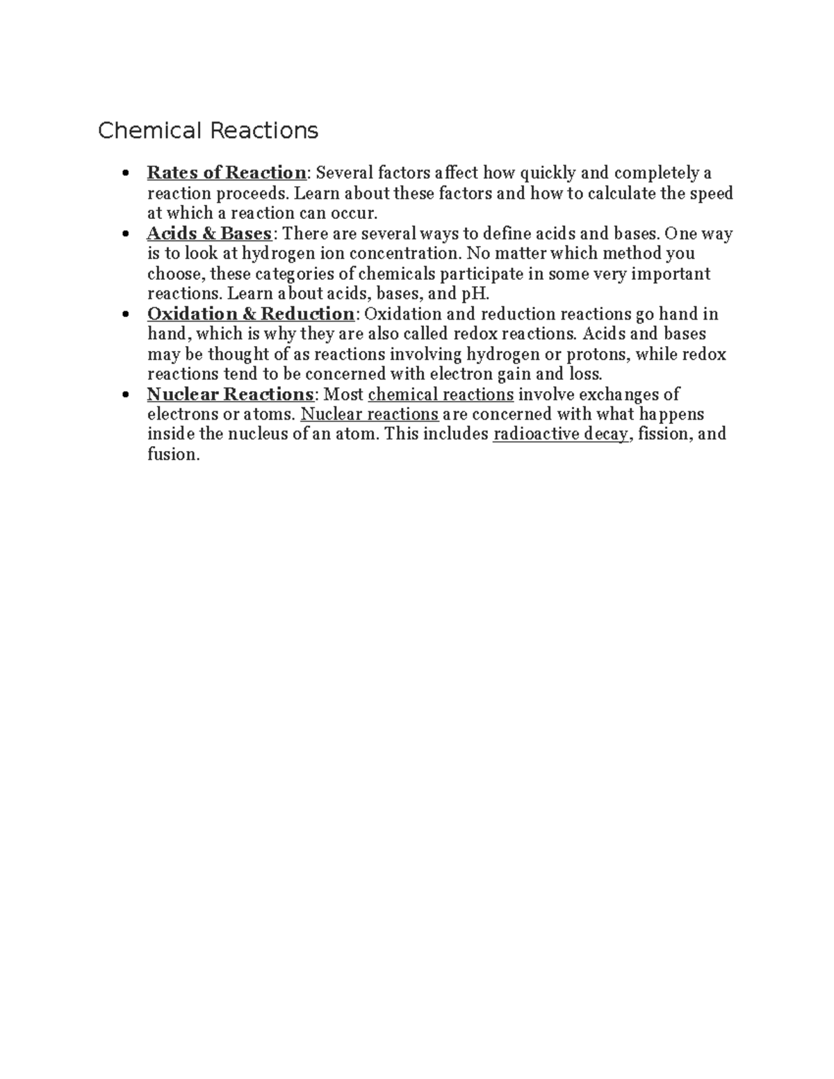 Chemical Reactions - Chemical Reactions Rates of Reaction: Several ...