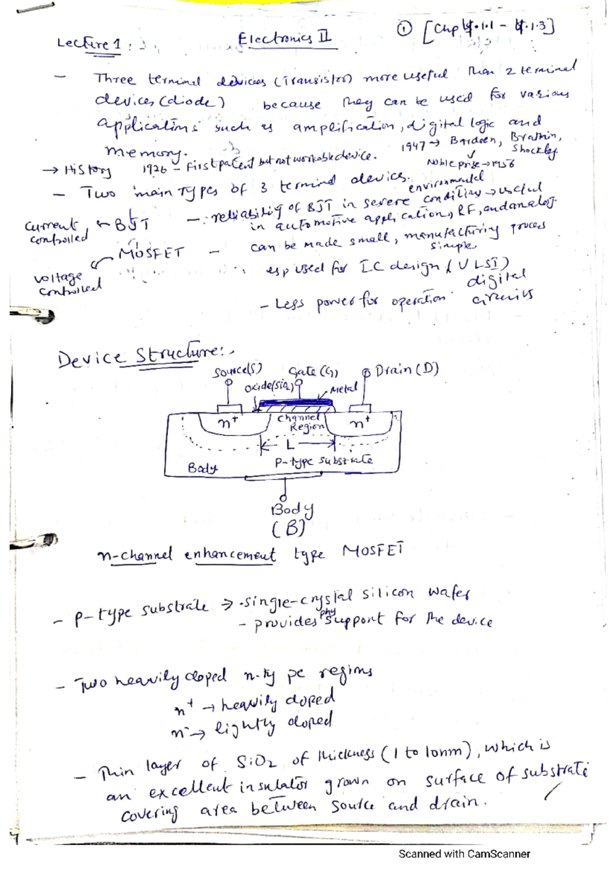 Electronics 2 - Lecture 1 - Electronics II - Studocu