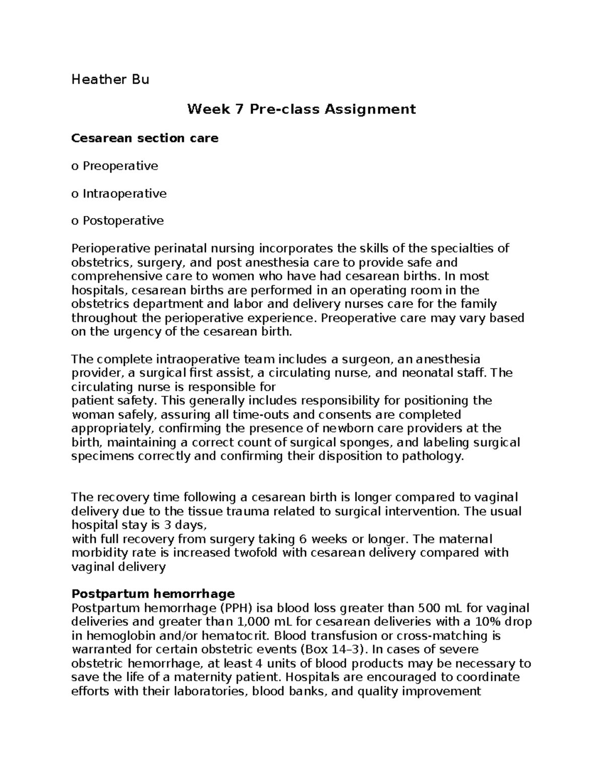 Week 7 Pre - week 7 pre class assignment - Heather Bu Week 7 Pre-class ...