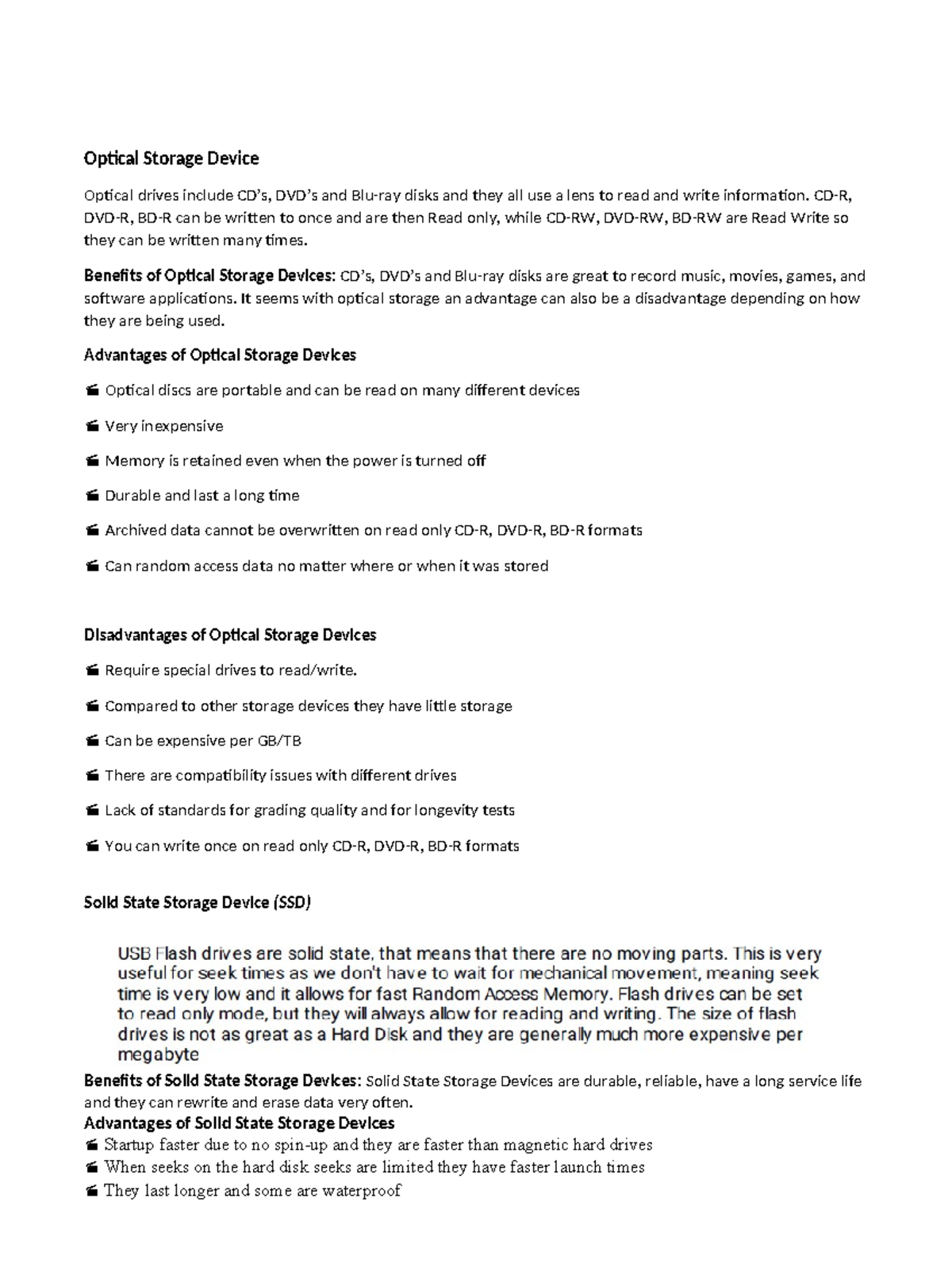 Optical Storage Device-secondary storage - Optical Storage Device Optical drives include CD’s ...