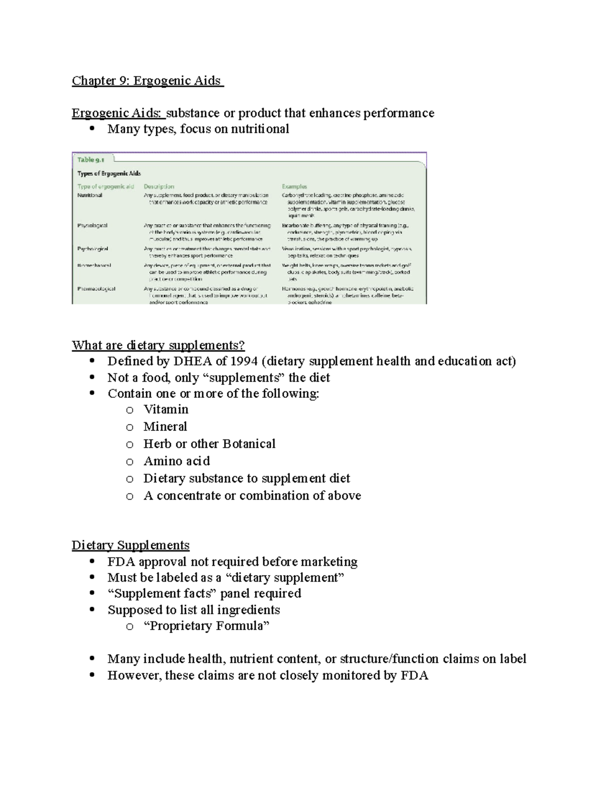Ergogenic Aids Classification at Carson Cockerham blog