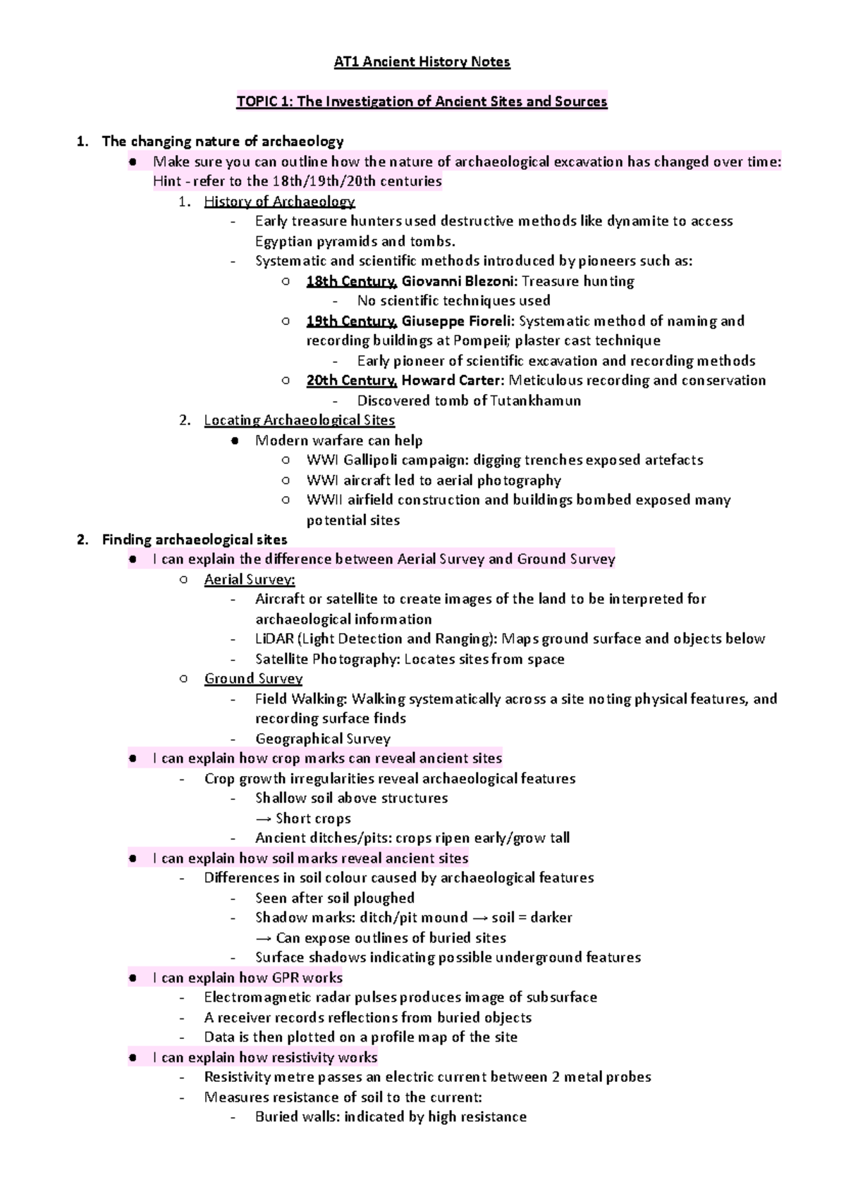 Ancient History AT1 Study Notes - AT1 Ancient History Notes TOPIC 1 ...