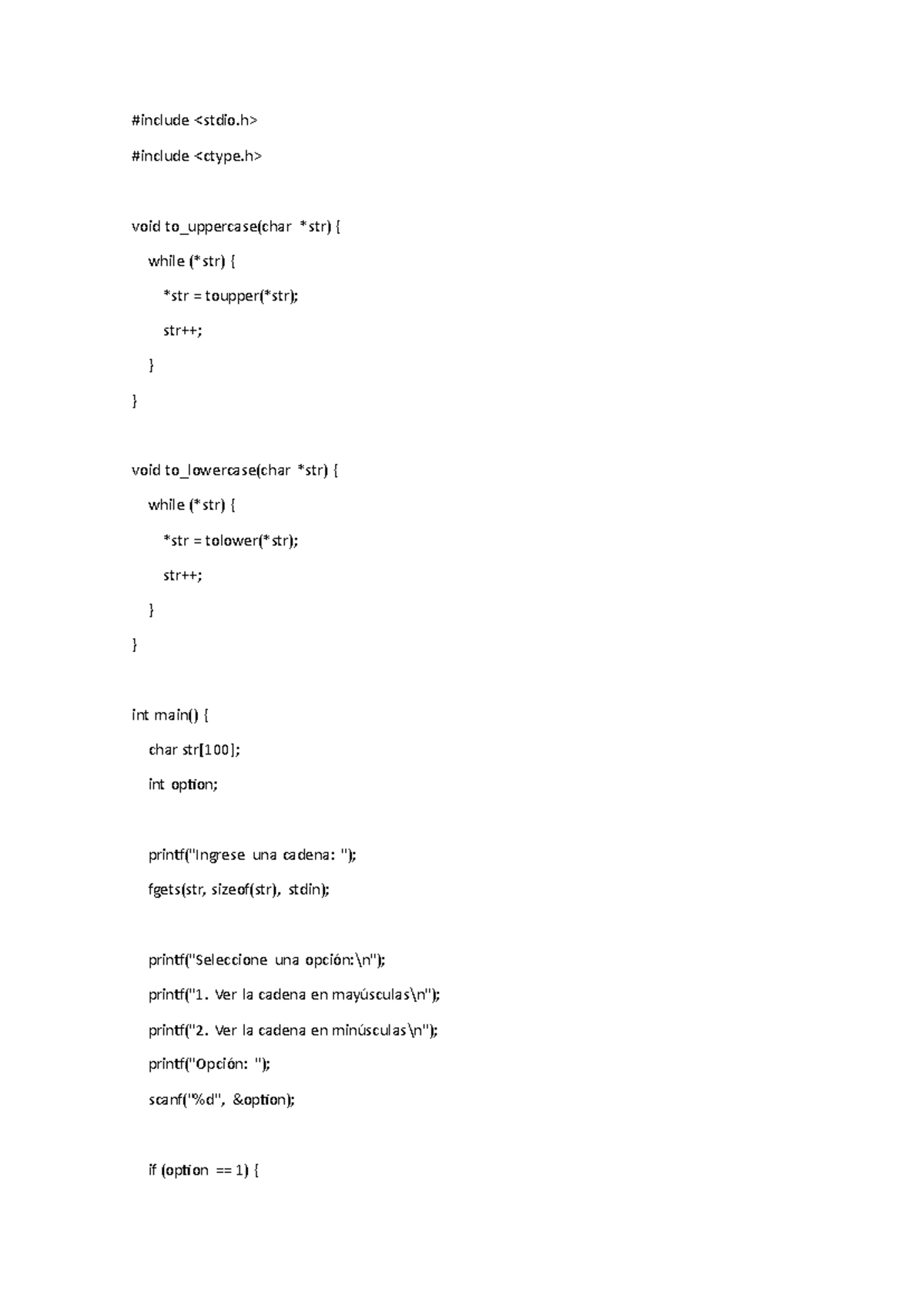 Include - #include #include void to_uppercase(char *str) { while (*str) - Studocu