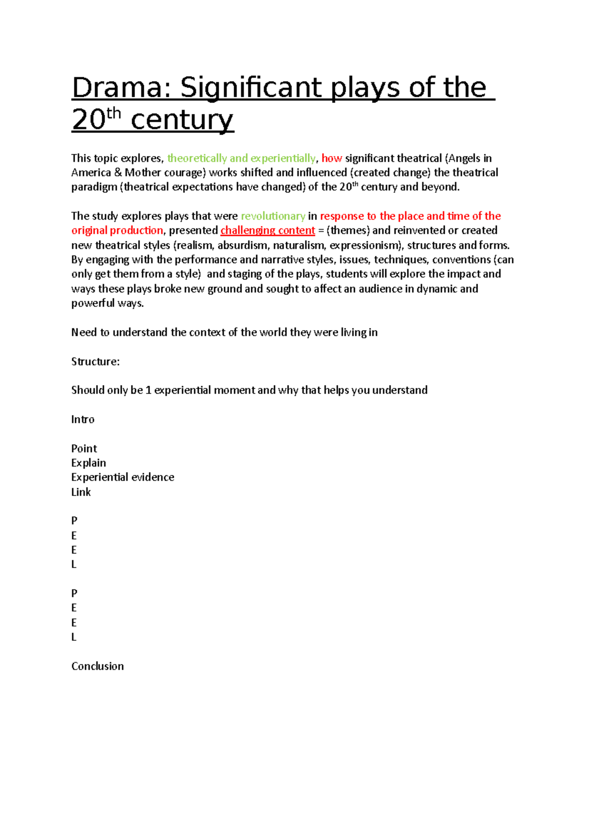 Significant plays of 20th century - Drama: Significant plays of the 20 ...