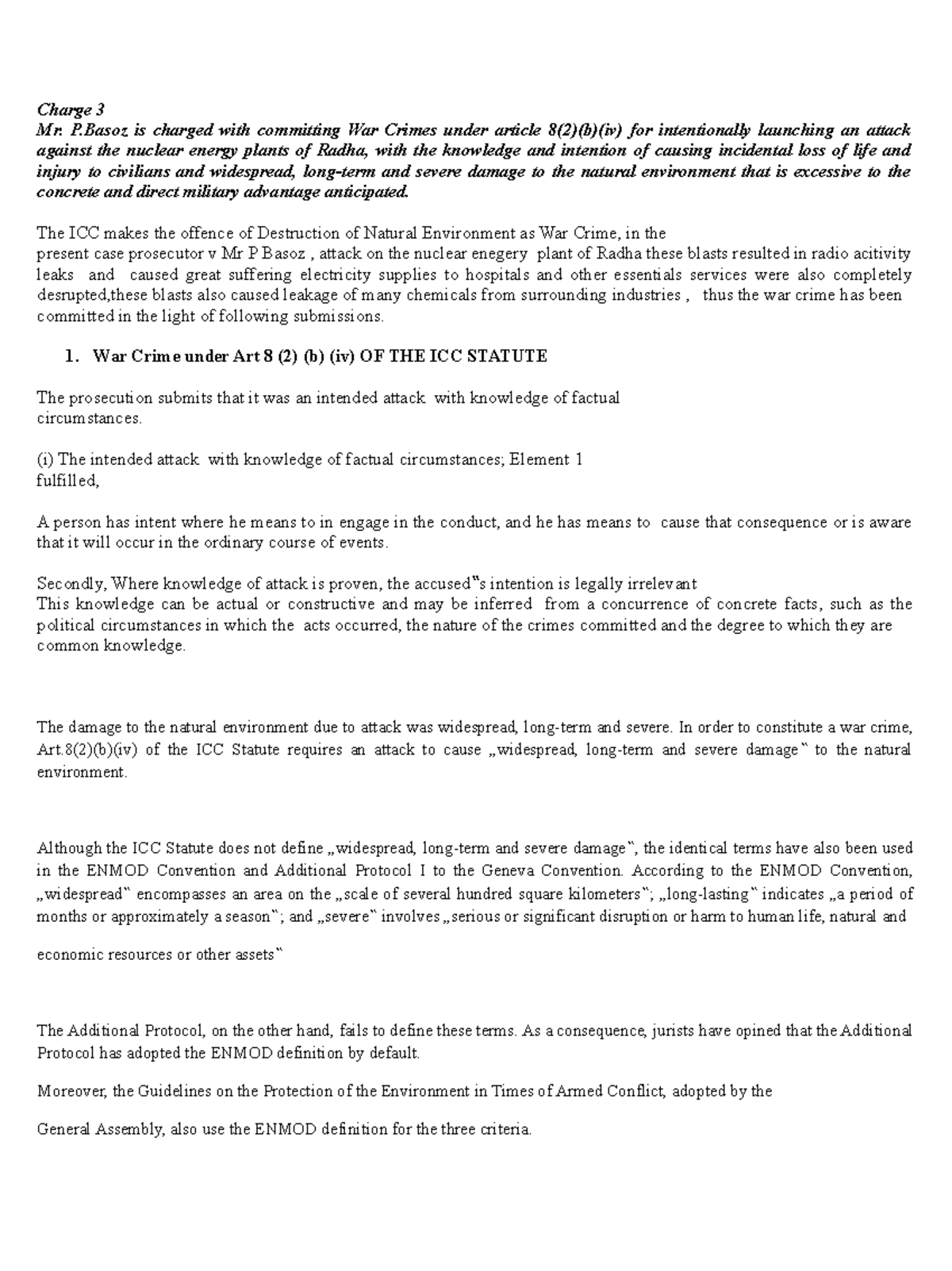 Charge three - ITS ONLY FOR THOSE STUDENTS WHO STUDIES IN LAW - Charge ...