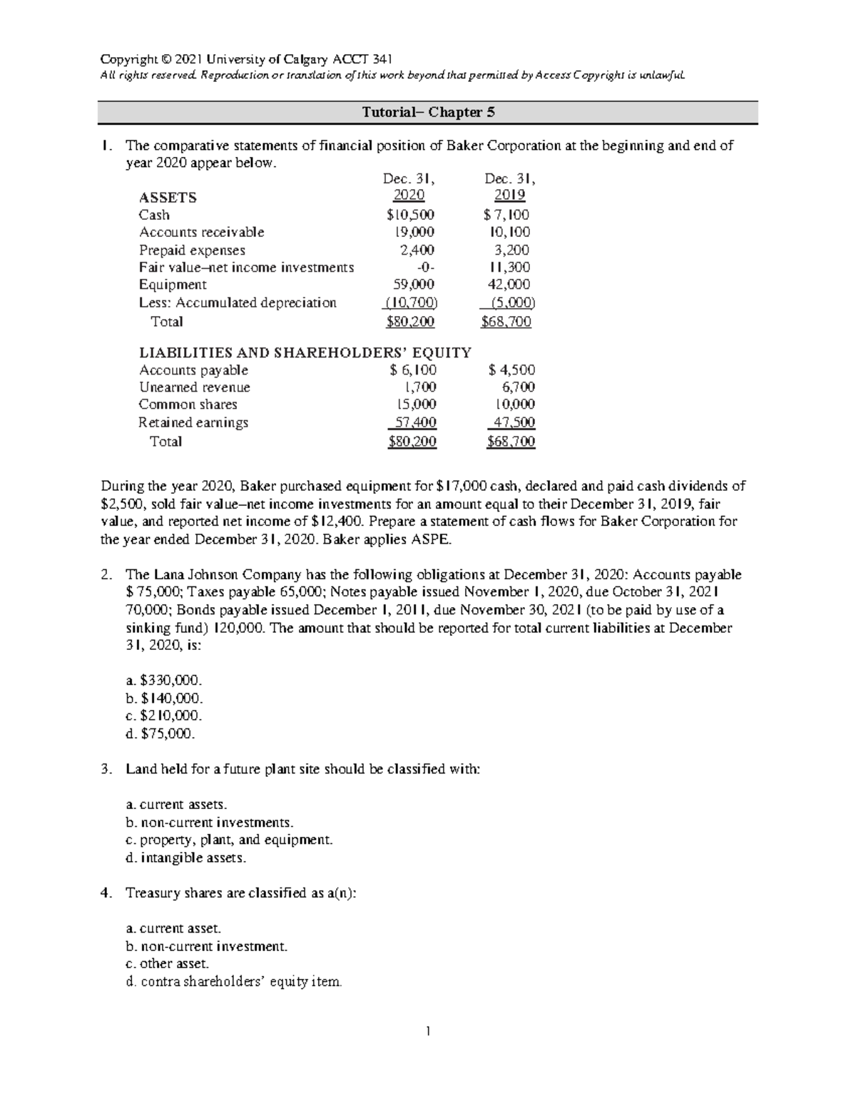 Chapter 5 Intermediate Accounting, Volume 1, 12th Canadian Edition - Copyright © 2021 University ...