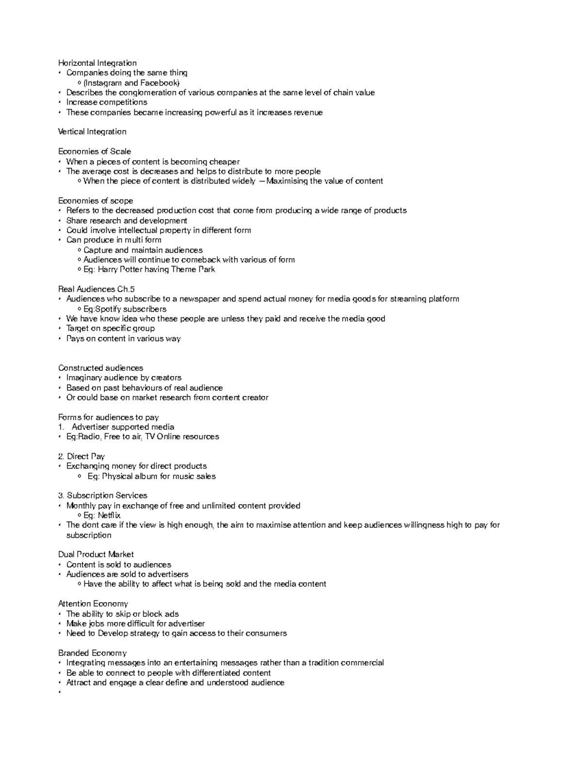 CYB102 Lecture 2 - 2021-2022 - Horizontal Integration Companies doing the same thing " - Studocu