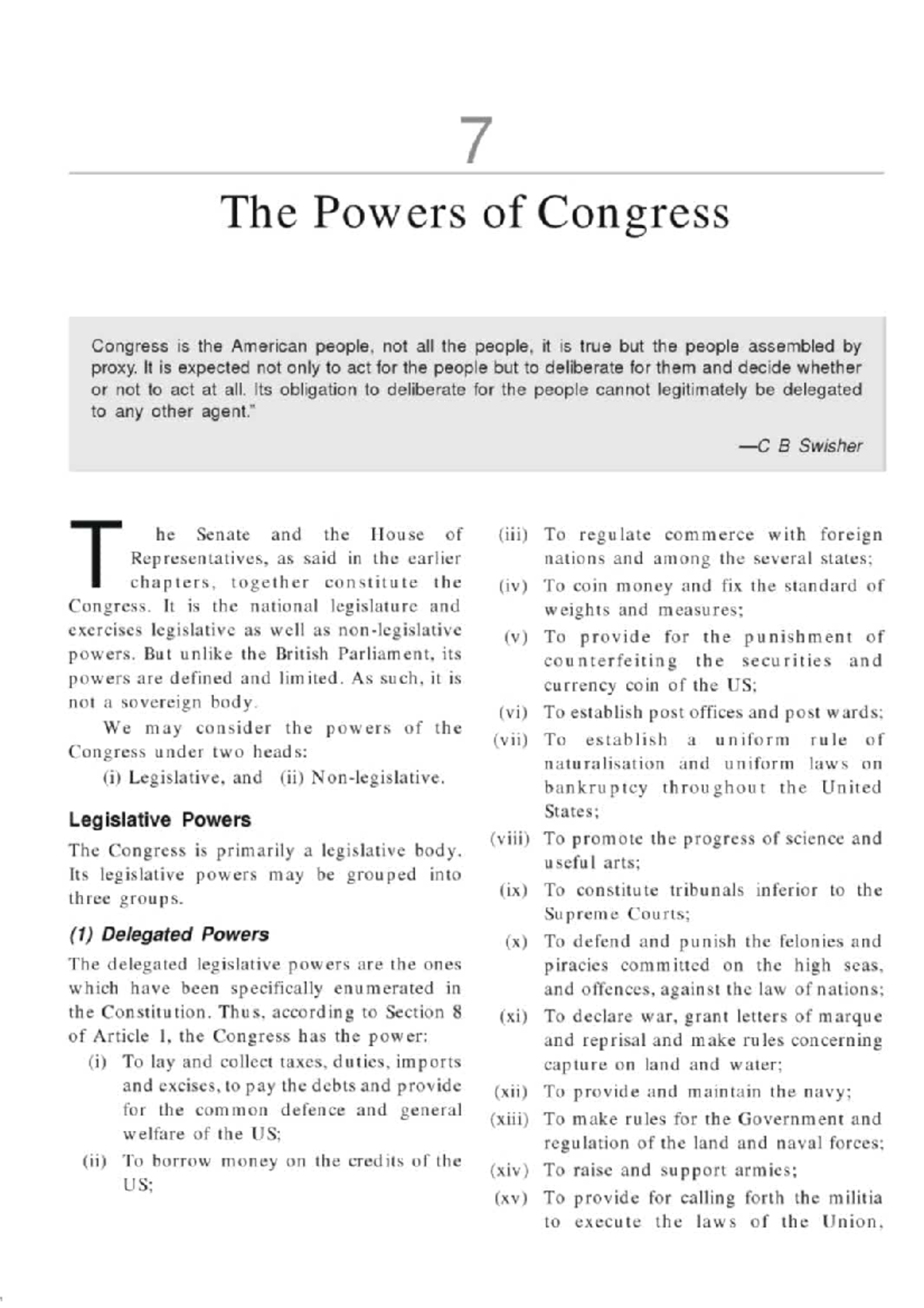 The power of Congress - American constitution - ballb - Studocu