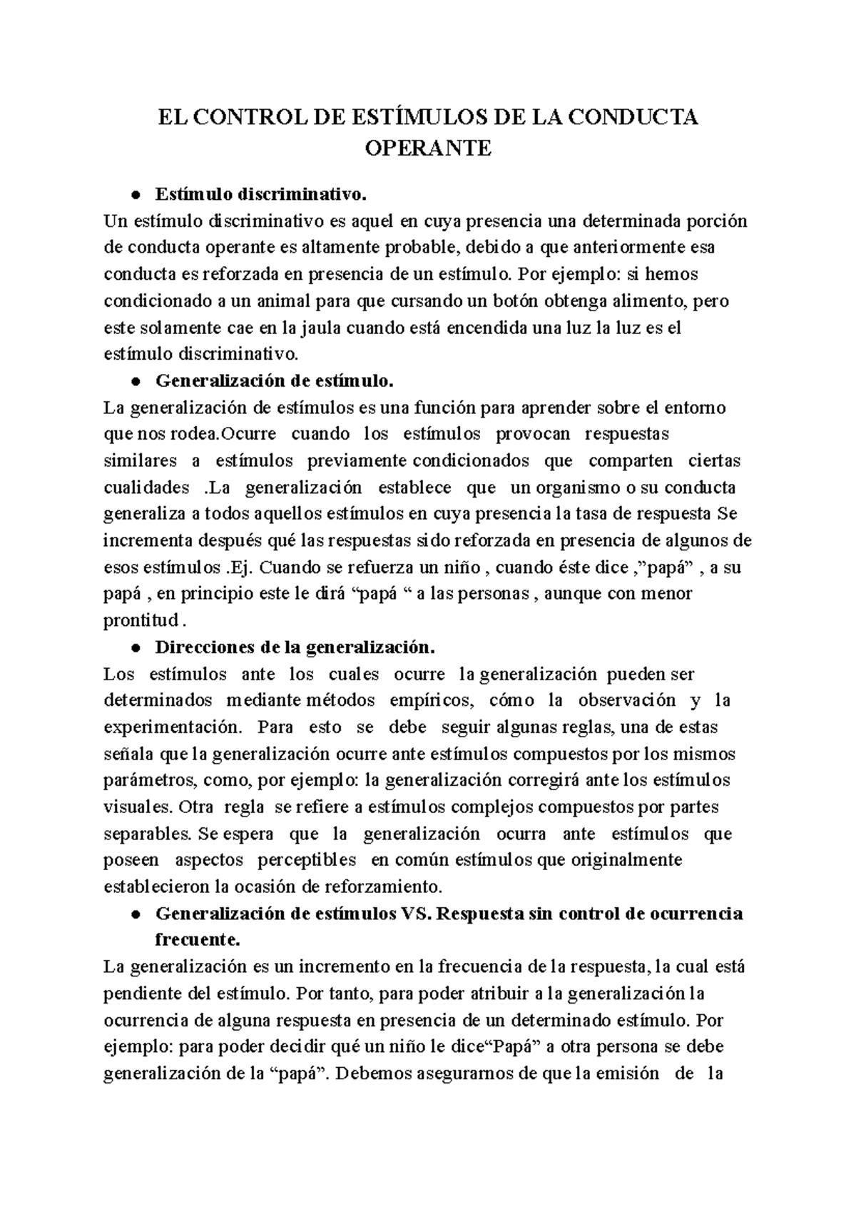 EL Control DE Estímulos DE LA Conducta Operante - EL CONTROL DE ...