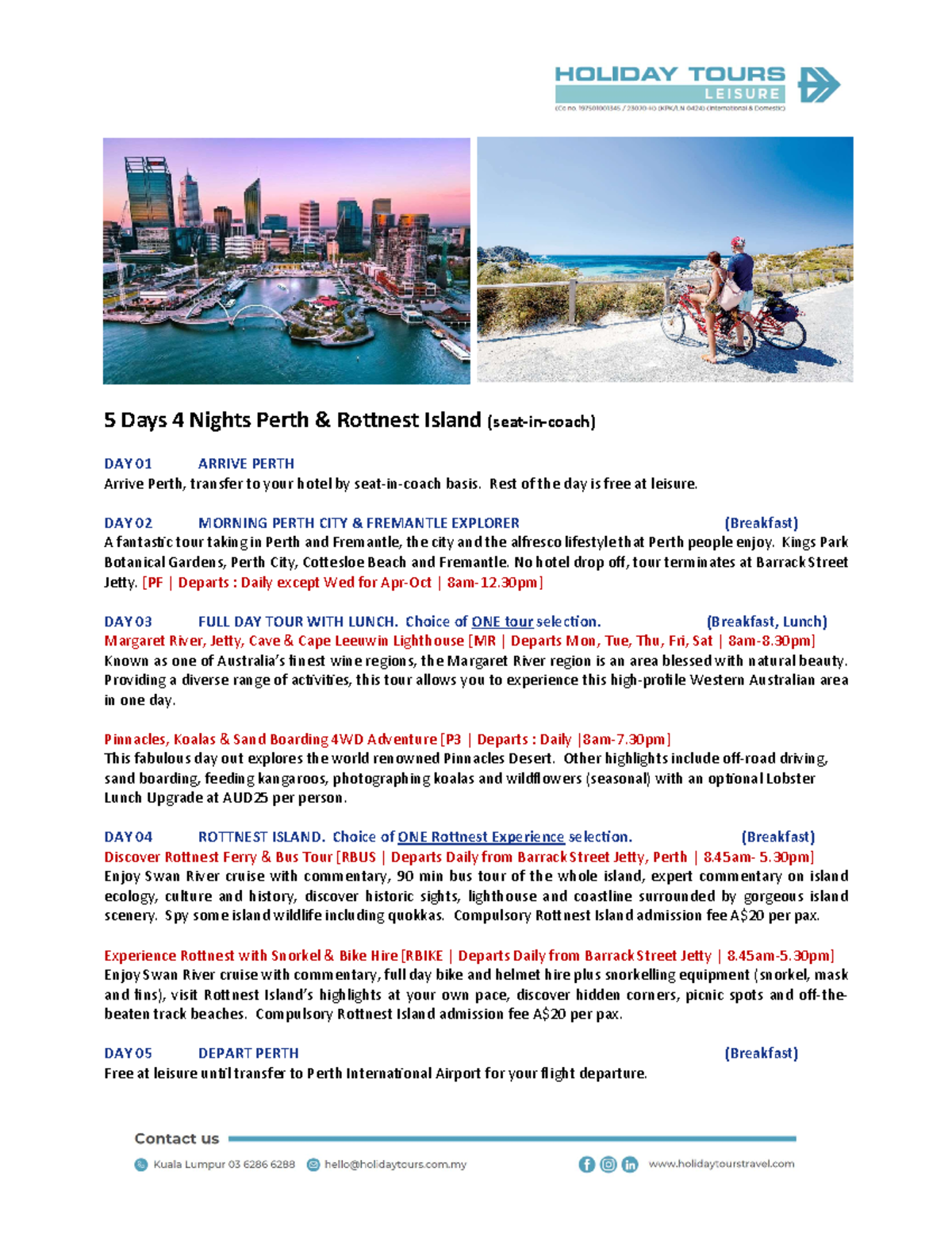 2. 5d4n Perth & Rottnest SIC - 5 Days 4 Nights Perth & RoƩnest Island ...