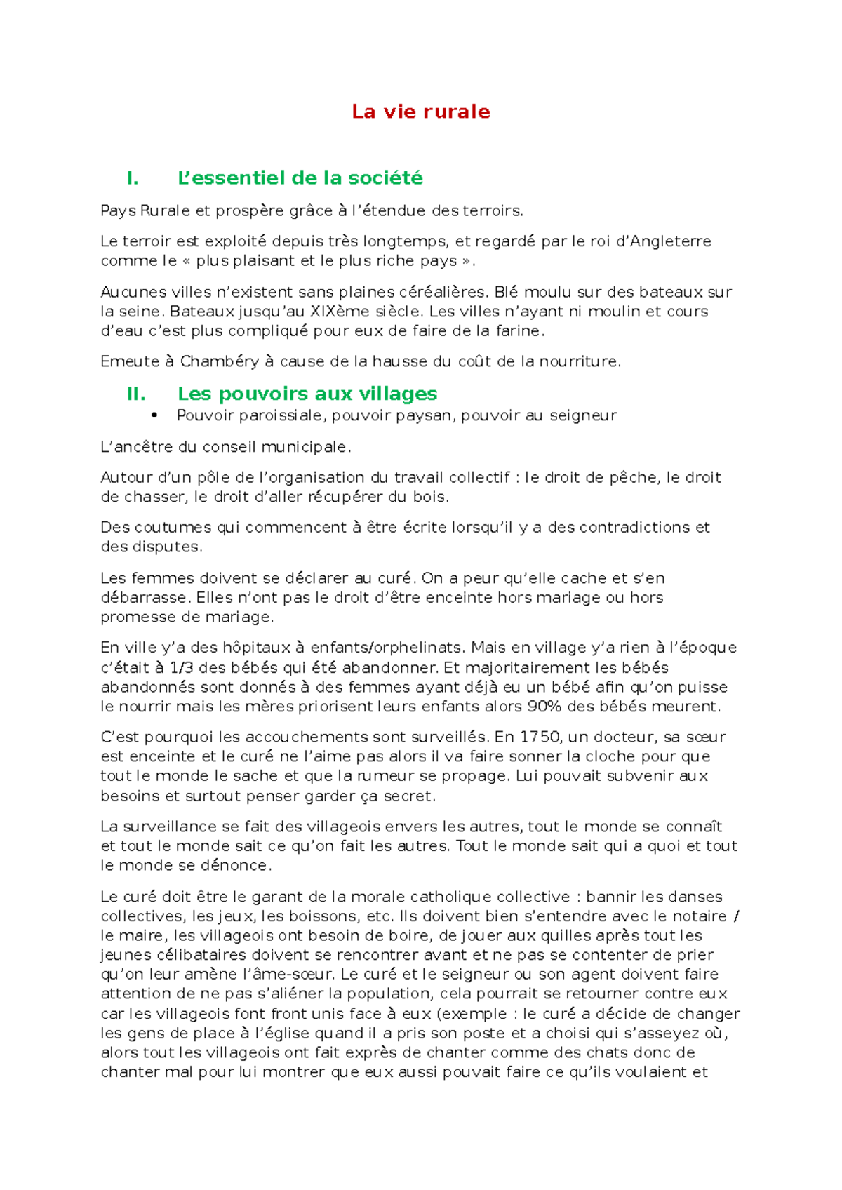 La vie rurale à l'époque moderne - La vie rurale I. L’essentiel de la ...