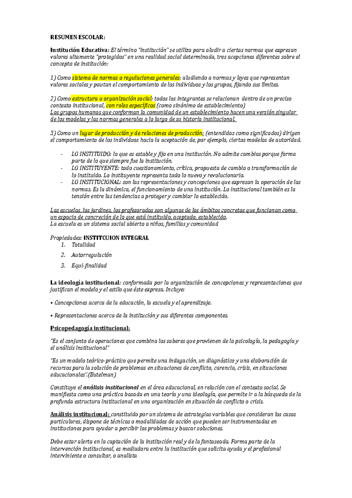 Resumen Escolar - RESUMEN ESCOLAR: Educativa: El se utiliza para aludir ...