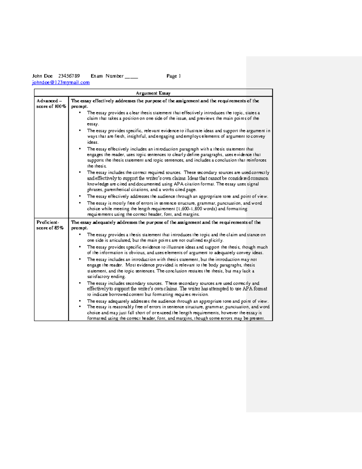 Cheating time my students - johndoe@123mymail Argument Essay Advanced ...