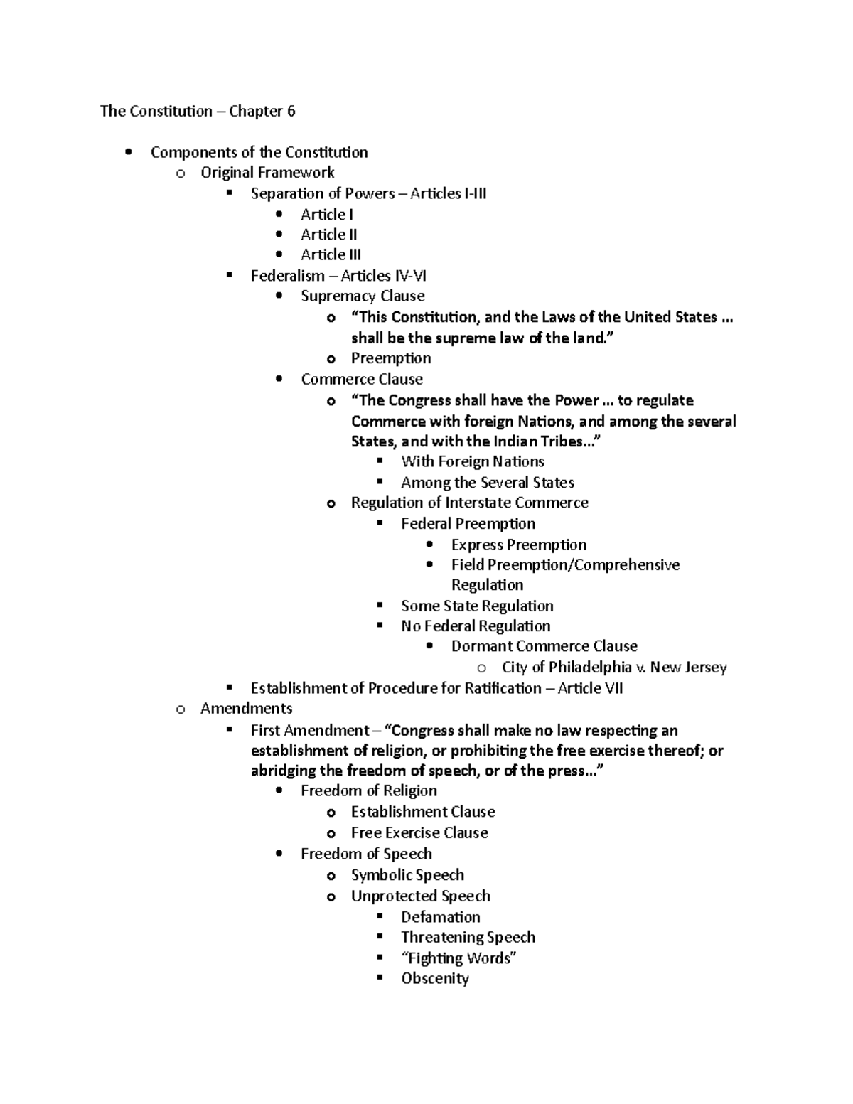 Chapter 6 - The Constitution - The Constitution – Chapter 6 Components ...