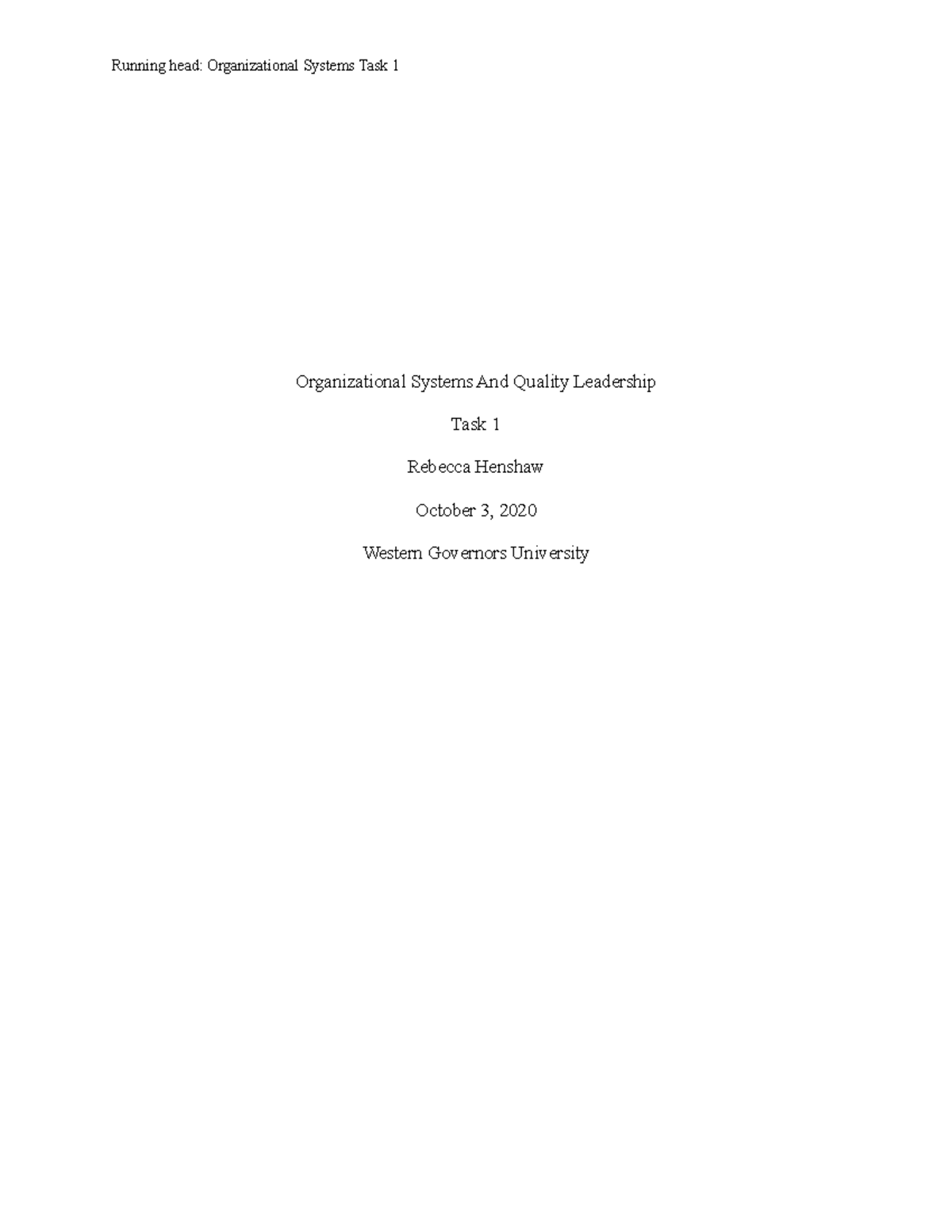 Organizational Task 1 - Passed on first attempt - Organizational ... Organizational Task 1 - Passed on first attempt - Organizational ...