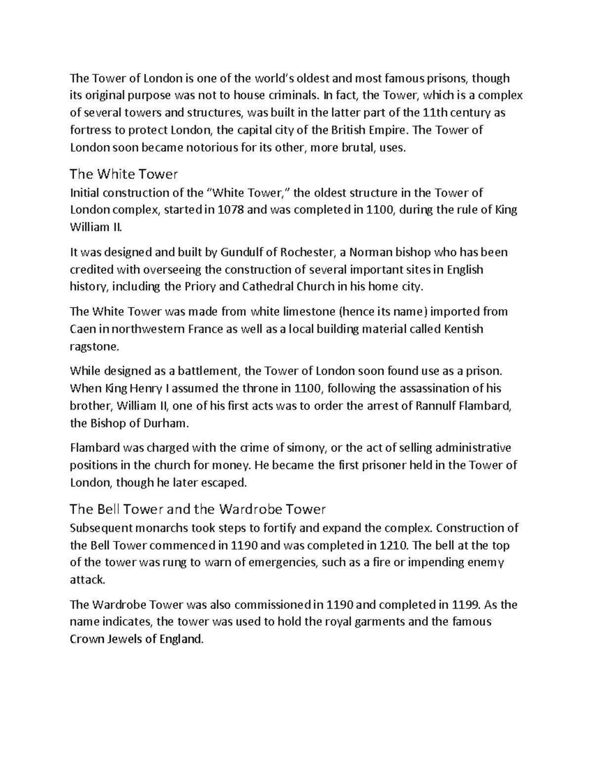 Tower of London Notes - The Tower of London is one of the world’s ...